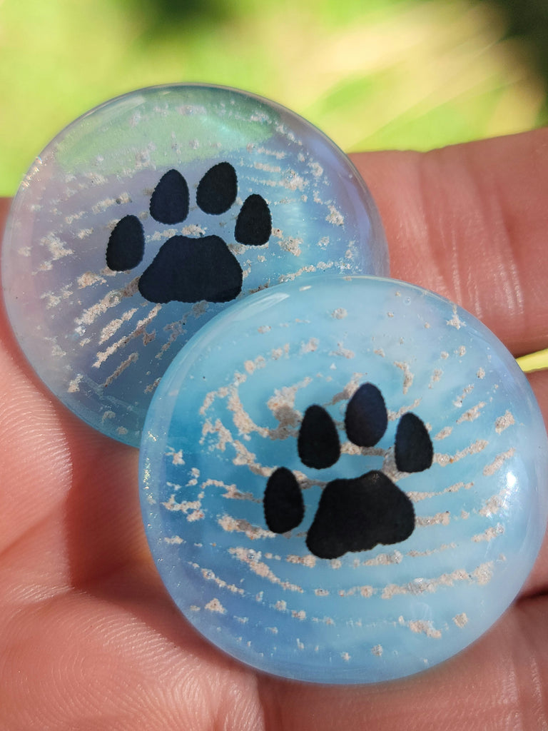 Cremation Memory Stones 4 (set) Ashes InFused in Glass pocket stone ...