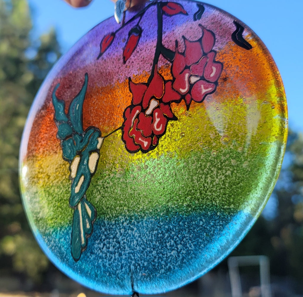 Cremation Glass Art Hummingbird Cremation Ashes InFused Glass ...
