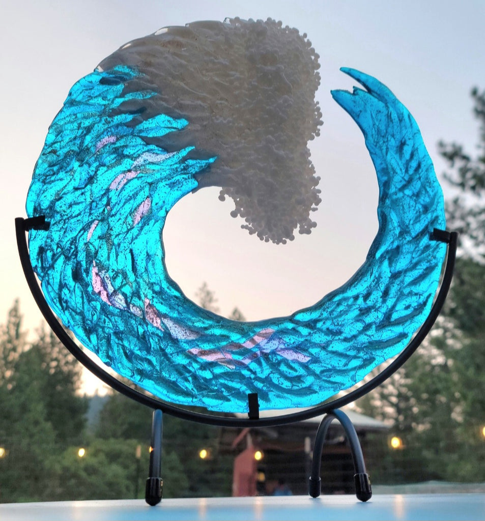 Ocean Wave Cremation Memorial Ashes InFused Glass Sculptures – InFusion ...