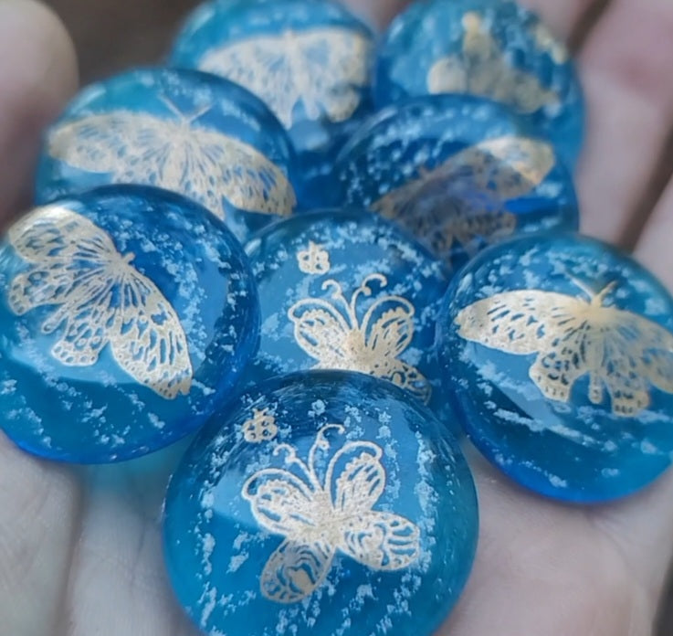 Cremation Memory Stones 4 (set) Ashes InFused in Glass pocket stone ...